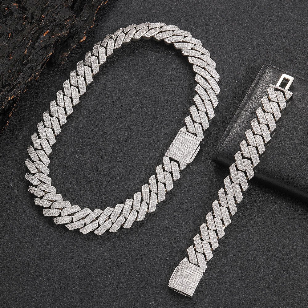 20mm Bold Cuban Chain Iced Out – 3-Row CZ Links – Custom & Personalized ...