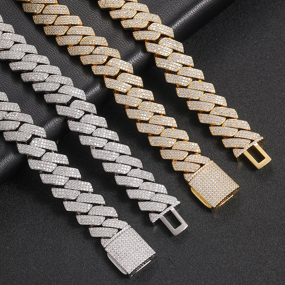 20mm Bold Cuban Chain Iced Out – 3-Row CZ Links – Custom & Personalized ...
