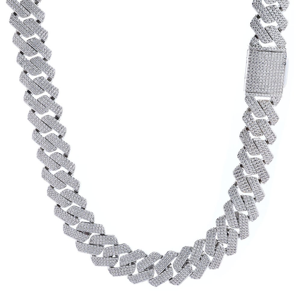 Bold Cuban Chain Iced Out – 20mm 3-Row CZ Links